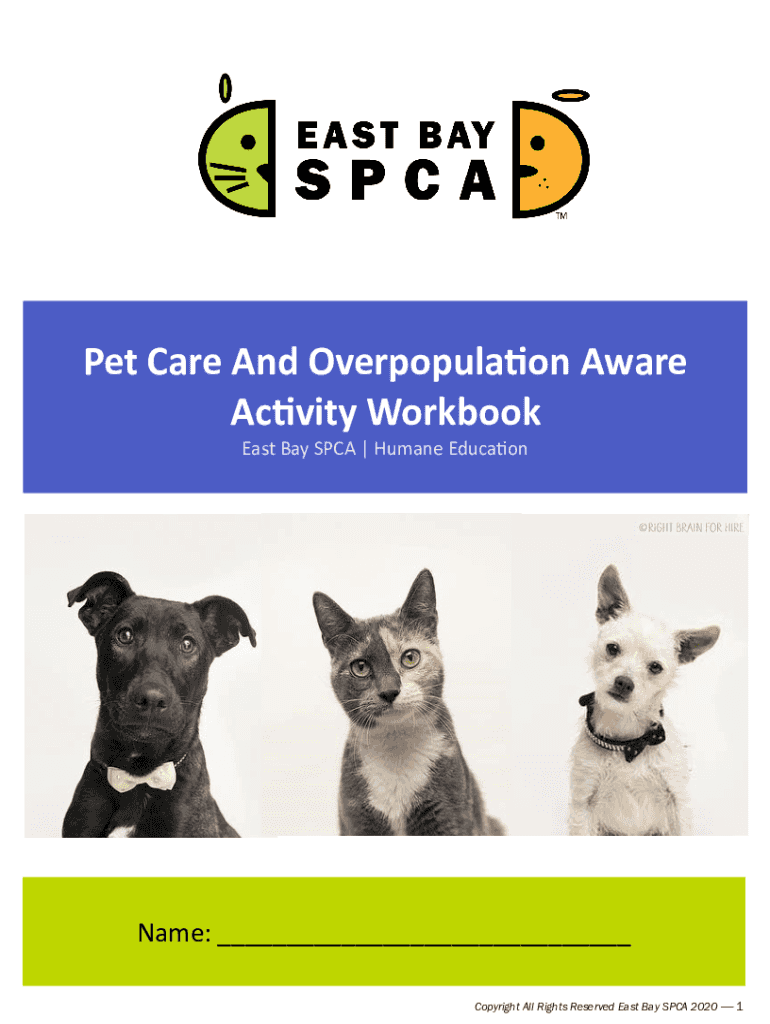 Fillable Online Help Caring for Your Pet - East Bay SPCA - Oakland and ...