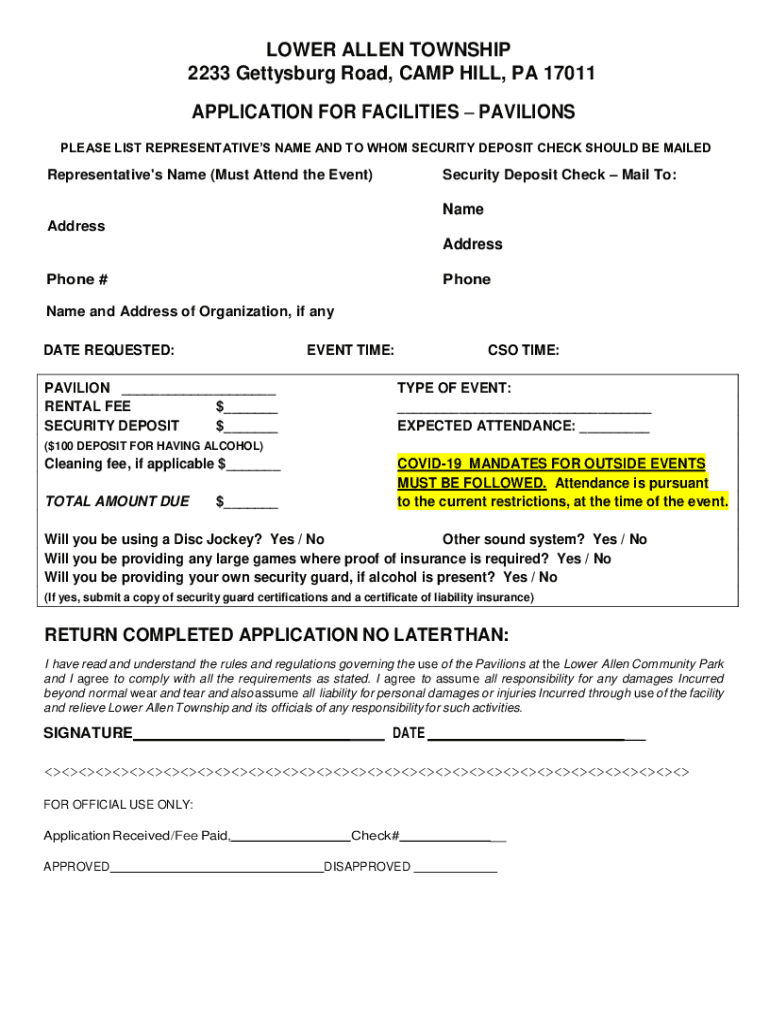 Fillable Online PAVILIONS Fax Email Print - pdfFiller