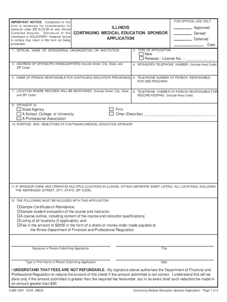 Fillable Online CME Requirements for Physician License Renewal in ...