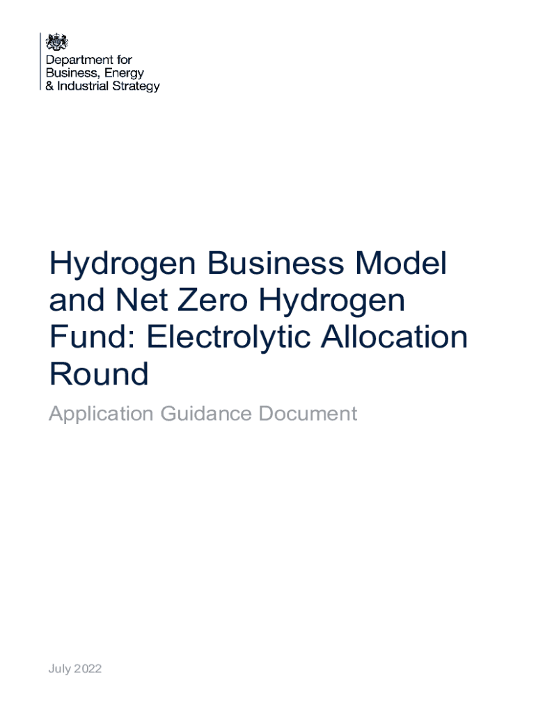 Fillable Online Hydrogen Business Model and Net Zero Hydrogen Fund Fax ...