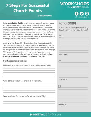 Fillable Online The Church Event Planning Toolkit: A Step-by-Step Guide ...
