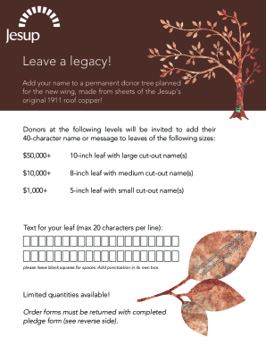 Fillable Online Leaf Order Form with Pledge Form Fax Email Print ...