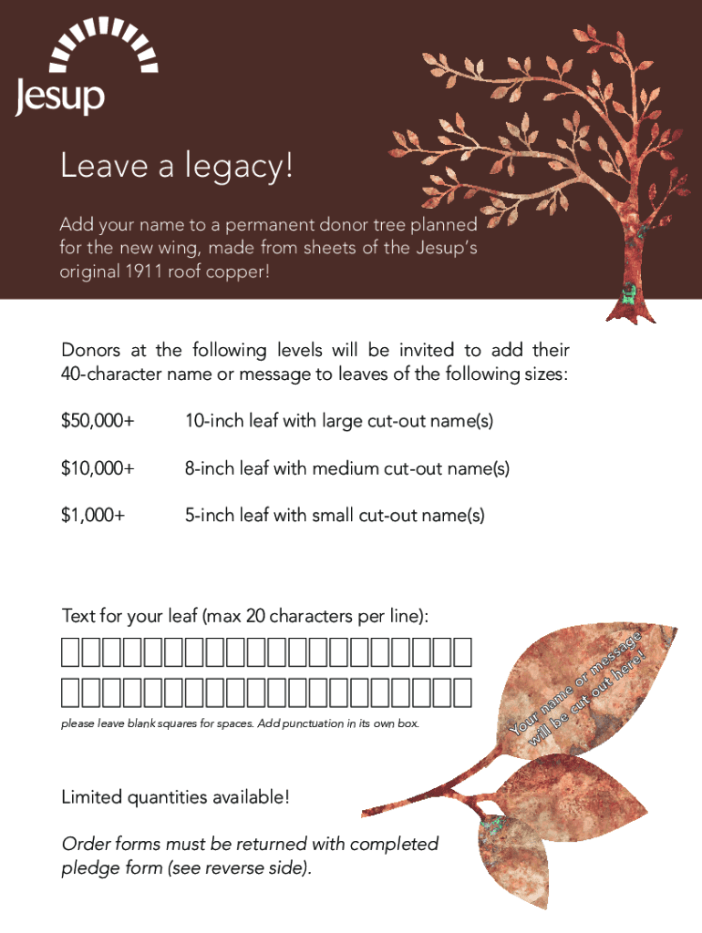 Fillable Online Leaf Order Form with Pledge Form Fax Email Print ...
