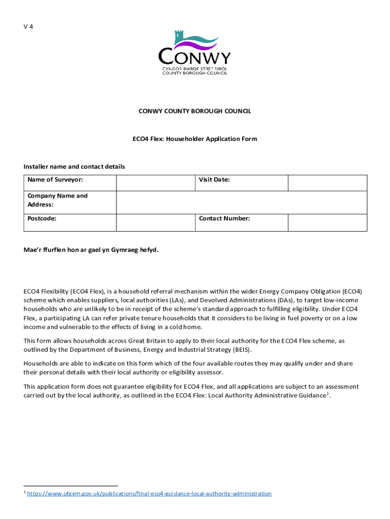 Fillable Online v3 - Application Form ECO 4 FINAL. Title Fax Email Print - pdfFiller