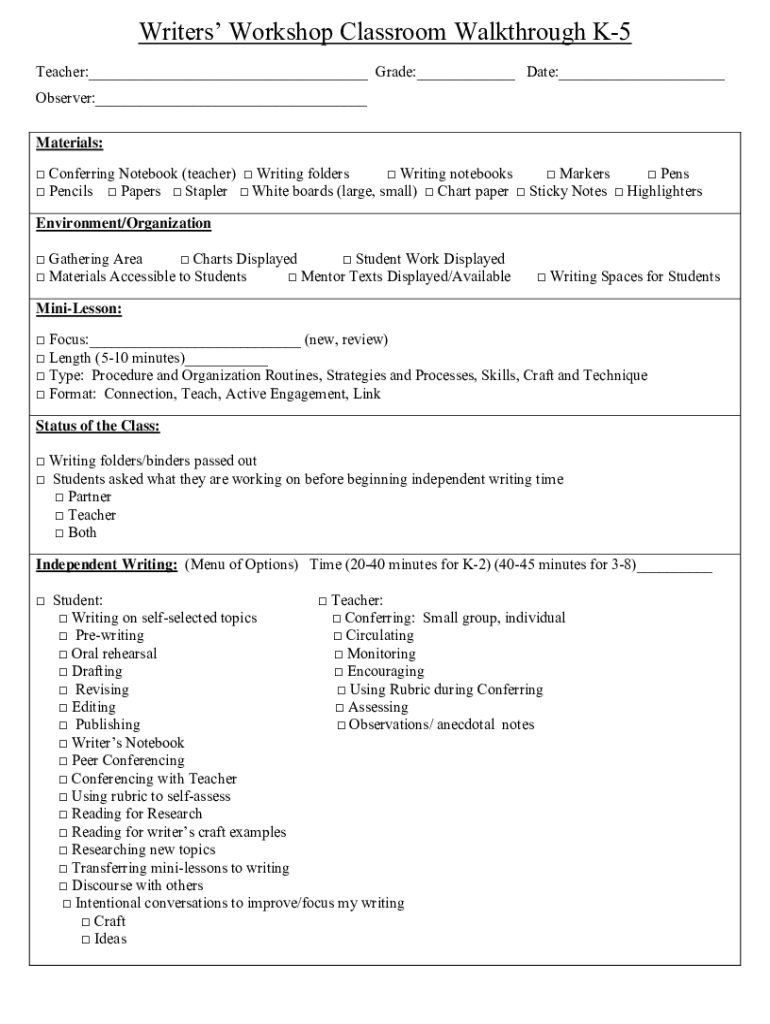 Fillable Online Writing Workshop Conferring Sheets Teaching Resources ...