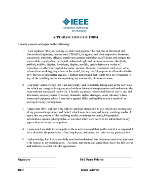 Fillable Online Release Form - IEEE-Template Fax Email Print - pdfFiller