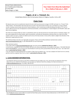 Fillable Online FaneuilClaim Form.xlsx Fax Email Print - pdfFiller