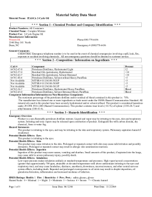 Fillable Online ITASCA Outdoors 2-Cycle Engine Oil - Safety Data Sheet ...