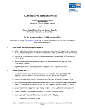 Fillable Online Addendum 1 to Partnership Agreement Project code Fax ...