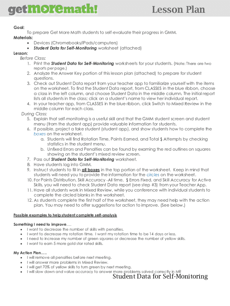 Fillable Online Student Self-Monitoring of Productivity to Increase ...
