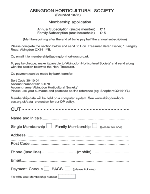 Fillable Online AHS Membership Form Join / Renew Fax Email Print ...