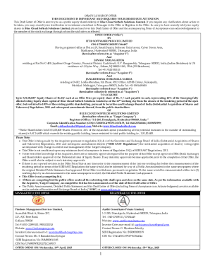 Fillable Online DRAFT LETTER OF OFFER 'This Document is important ...