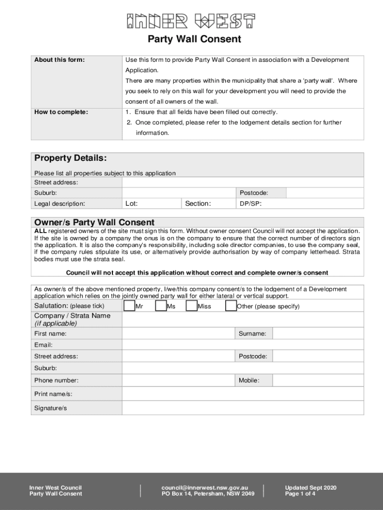 Fillable Online Party walls and building work: Reaching an agreement ... Fax Email Print - pdfFiller