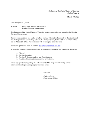 Fillable Online Request for Quotation for Elevator Preventive ...