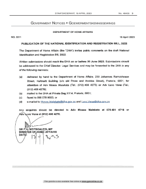 Fillable Online Department of Home Affairs - Gazette Notices Fax Email ...