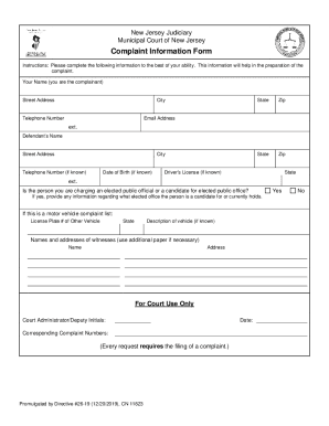 Fillable Online Municipal Court - Citizen Complaint Form Fax Email ...