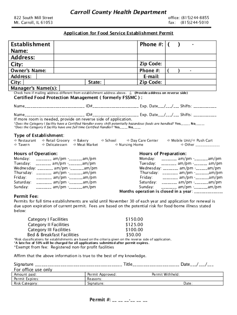 Fillable Online Carroll County Health Department - Public Safety Fax ...