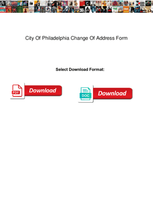 Fillable Online City Of Philadelphia Change Of Address Form. City Of ...