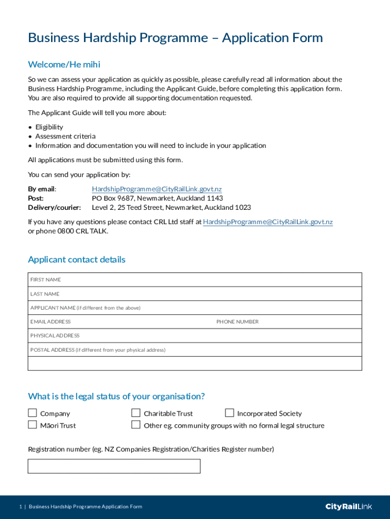 Fillable Online Targeted Hardship Fund Application Form (New ... Fax ...