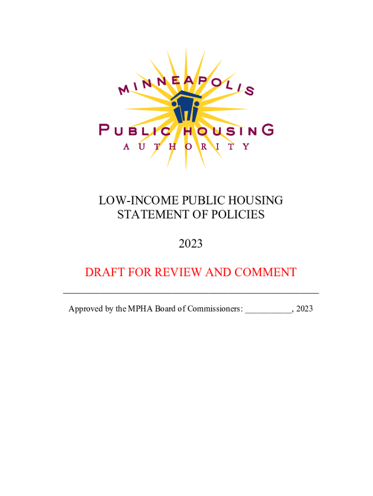 Fillable Online low-income public housing statement of policies 2023 ...