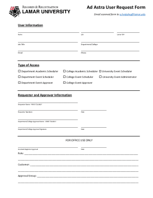 Fillable Online Ad Astra User Request Form Fax Email Print - pdfFiller