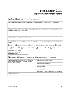 Fillable Online 2023 CafeTO Property Improvement Grant Program. Application Form Fax Email Print ...