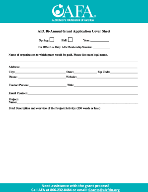 Fillable Online AFA Bi-Annual Grant Criteria and Submission Directions ...
