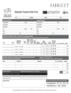 Fillable Online Estate 1 inch & 2 inch Decorative Traverse Rods Order ...