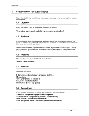 Fillable Online The creative brief: A how-to guide (with template) Fax ...