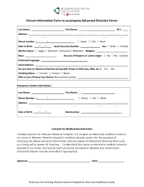 Fillable Online ADVANCE DIRECTIVE Fax Email Print - pdfFiller