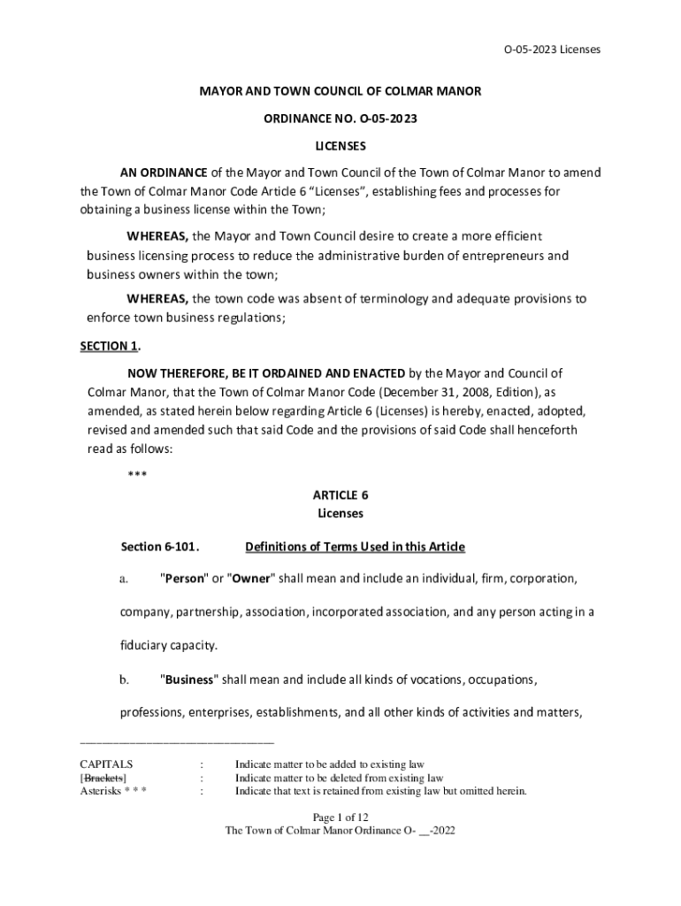 Fillable Online town of colmar manor code Fax Email Print - pdfFiller