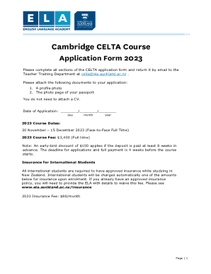 Fillable Online CELTA - Certificate in Teaching English to Speakers of ...