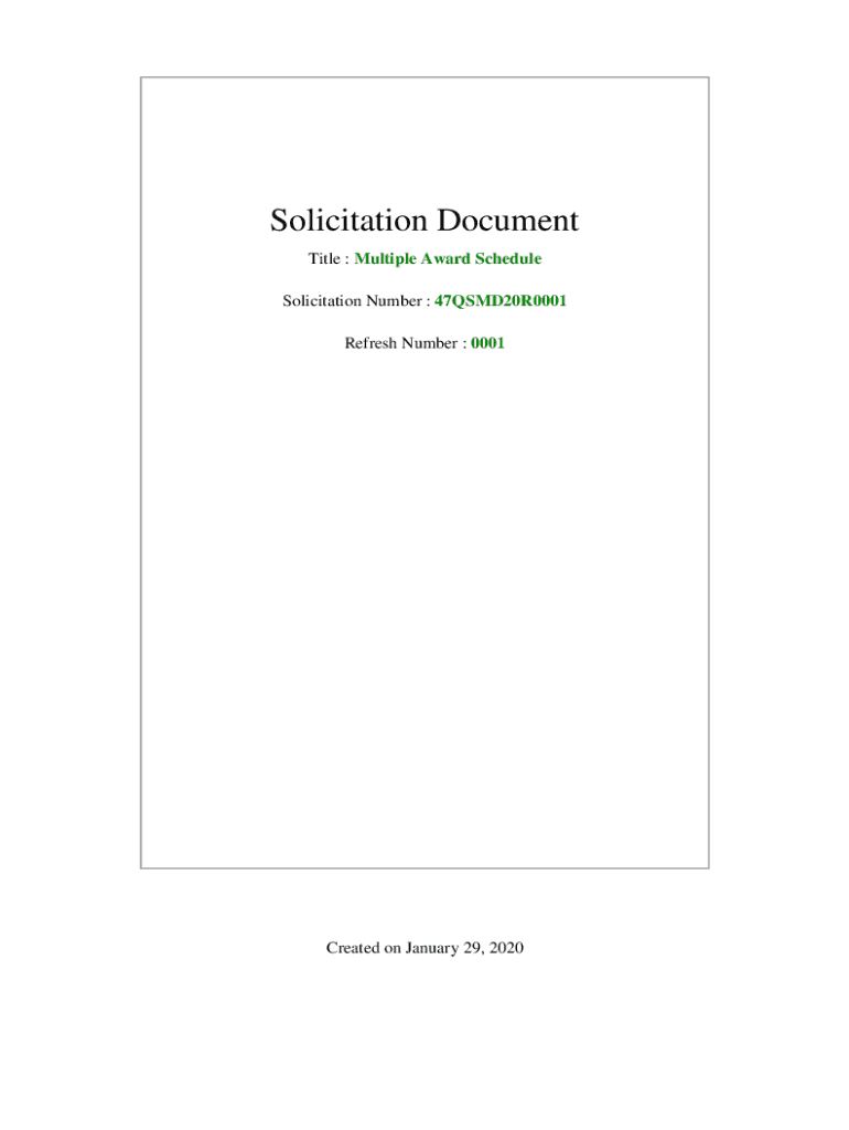 Fillable Online vsc gsa GSA Released MAS Solicitation 47QSMD20R0001 ...