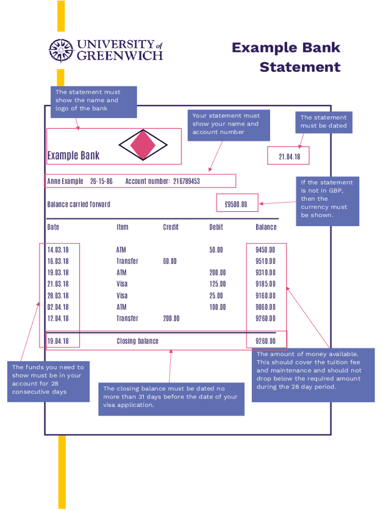 Fillable Online What is required when using bank statements to verify ...