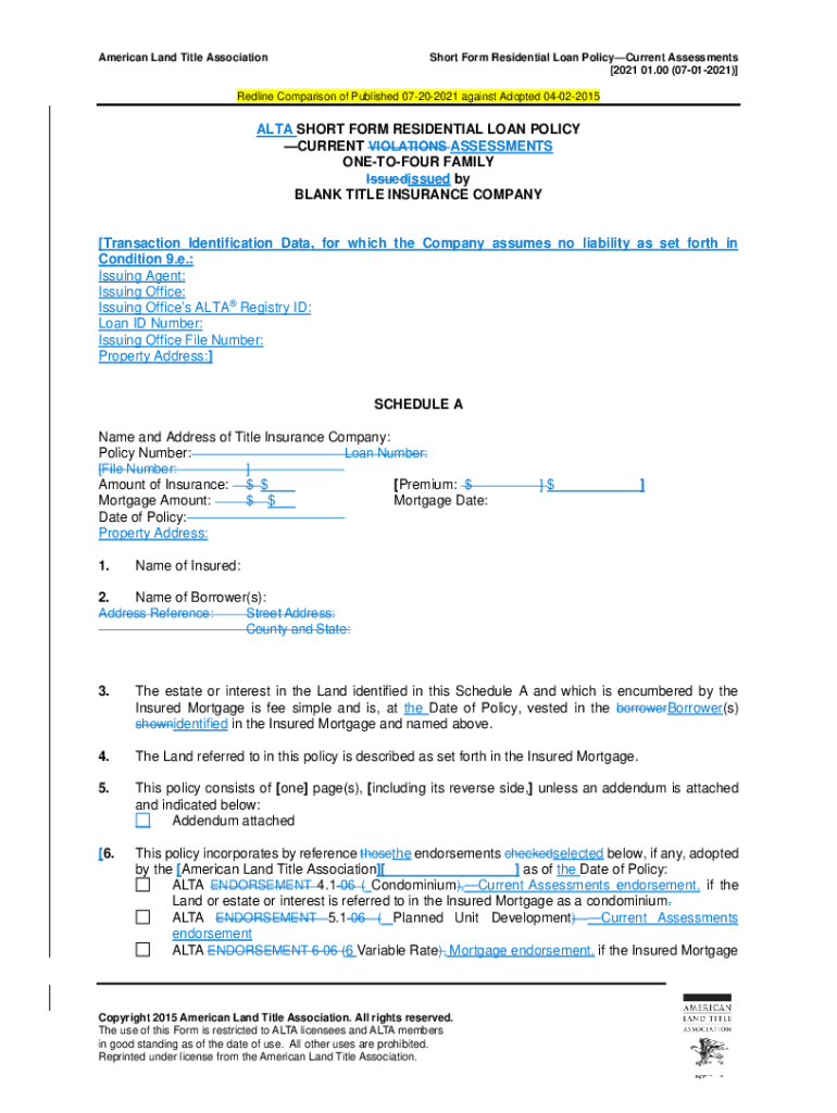 Fillable Online Form T-2R, Texas Short Form Residential Loan Policy of ...