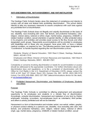 Fillable Online Notice of Non-Discrimination - Hastings Public Schools ...