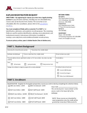 Fillable Online Kaplan Registration Request Fax Email Print - pdfFiller