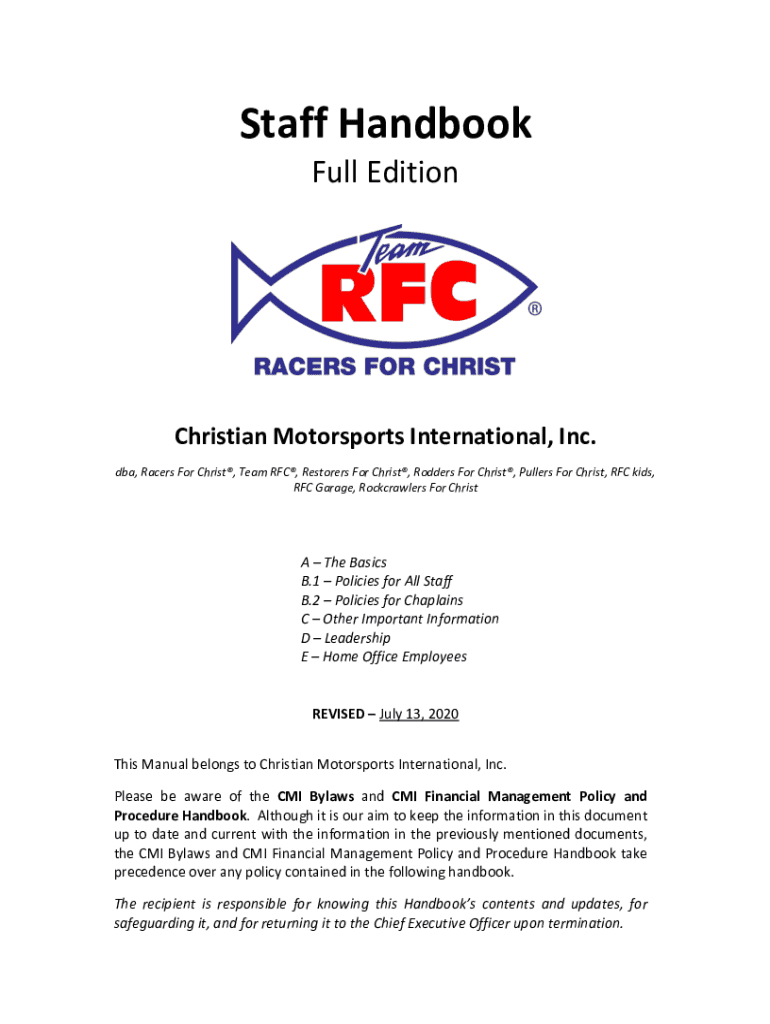 Fillable Online RFC Staff HandbookCHAPLAIN EDITION, rev. 4.26.22.docx ...