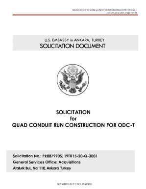 Fillable Online SOLICITATION for QUAD CONDUIT RUN CONSTRUCTION FOR ODC ...