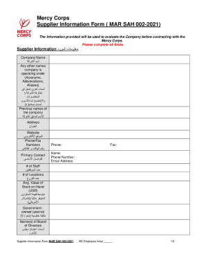 Fillable Online Attachment # 01 -Supplier Information Form PAK ... Fax Email Print - pdfFiller