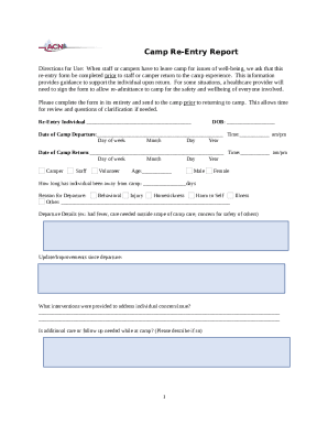 Re-Entry Doc Template | pdfFiller