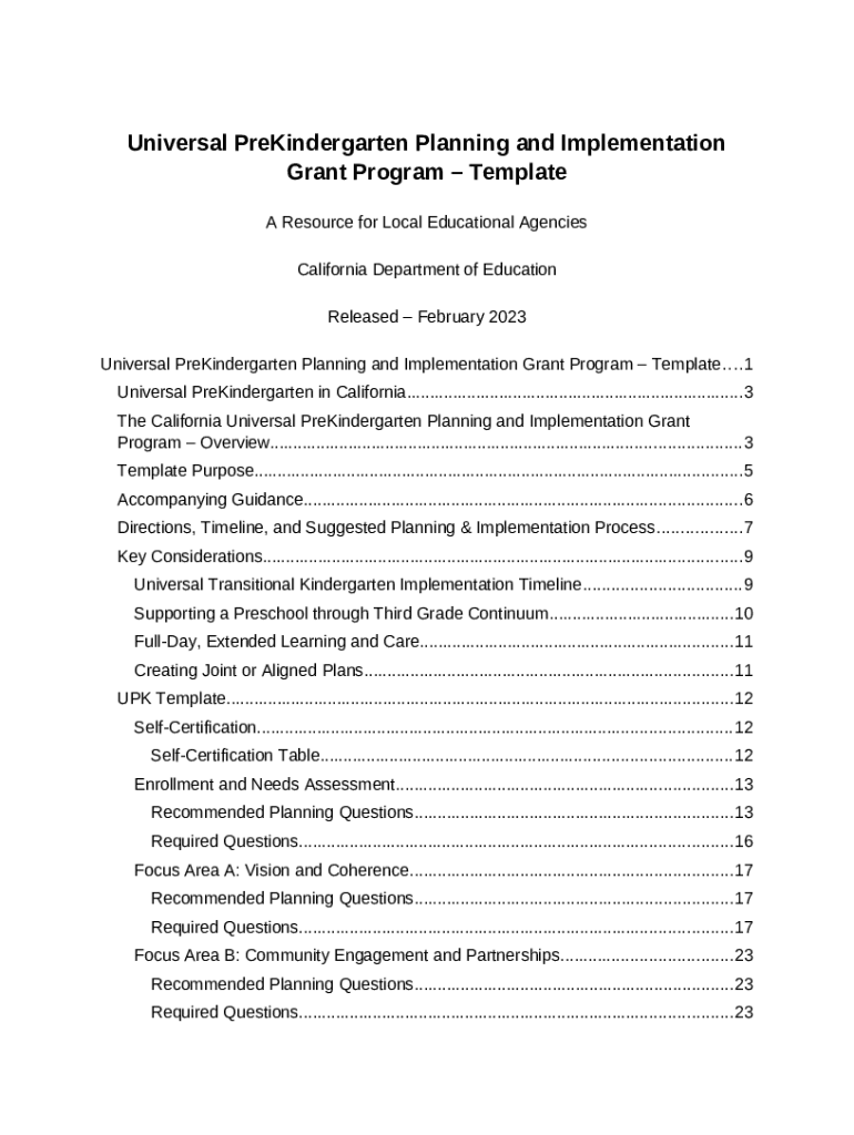Universal PreK - CA Head Start Collab Doc Template | pdfFiller