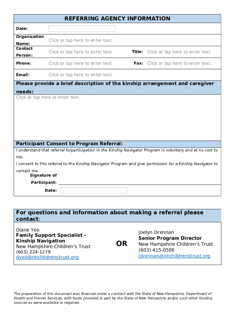 Referral: Respite Services Doc Template | pdfFiller