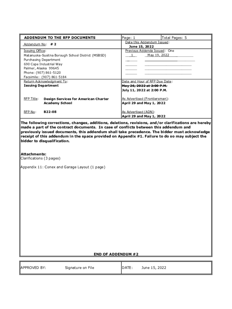 Fillable Online addendum no. 1 to the request for proposals (rfp) documents ... Fax Email Print ...