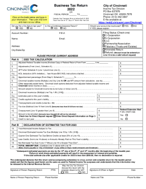 Fillable Online TOL CITY OF CINCINNATI INDIVIDUAL INCOME TAX ... Fax ...