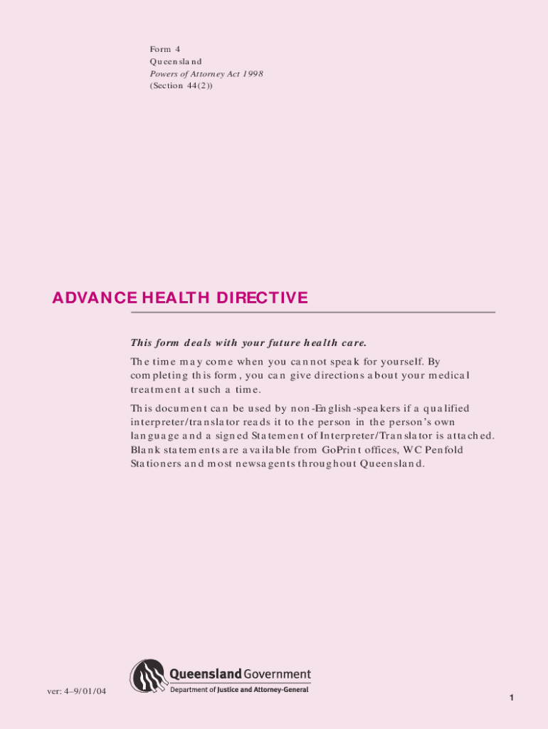 Fillable Online Guide and form for completing an advance health ...