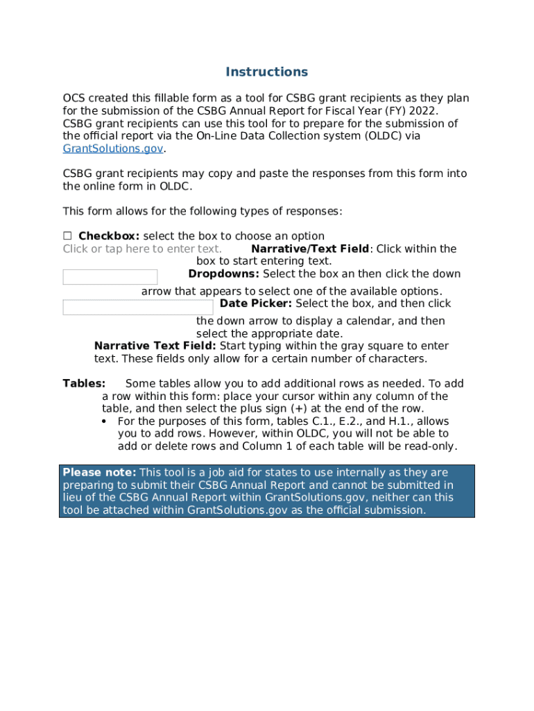 Module 1 - CSBG Annual Report Doc Template | pdfFiller