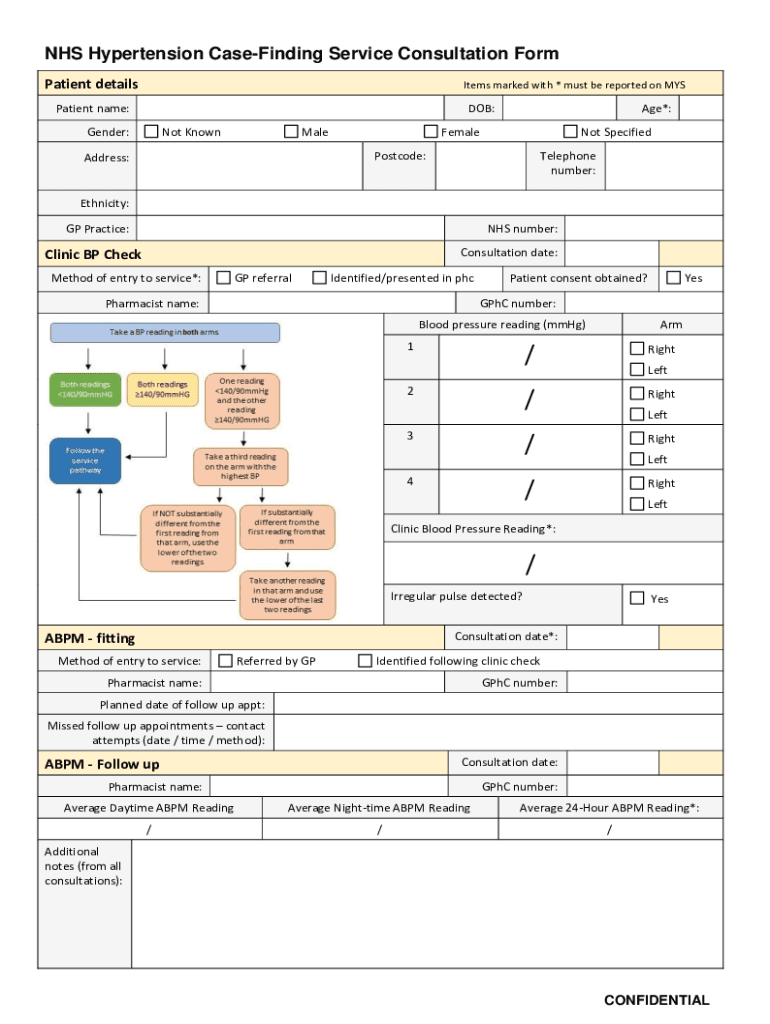 Hypertension Case Finding Form - Fill Online, Printable, Fillable ...