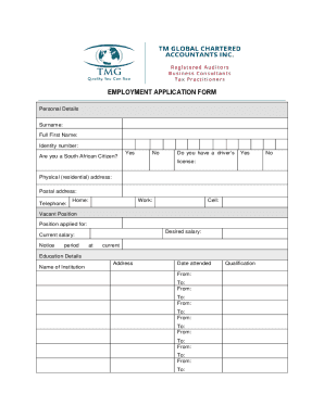 Fillable Online Employment-application-form - Position Applied for: Facility Fax Email Print ...