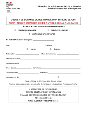 Remplissable En Ligne dossier de demande de dlivrance d'un titre de ...